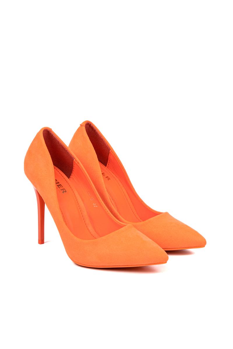 Comer Neon Narancssárga Női Művelúr Magassarkú Cipő - Magassarkú - Női ...