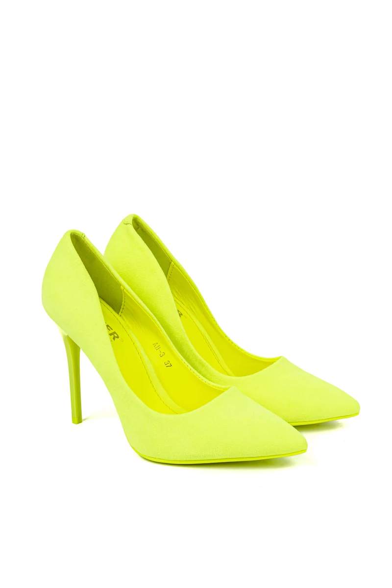 Comer Neon Sárga Női Művelúr Magassarkú Cipő - Magassarkú cipők - Női ...