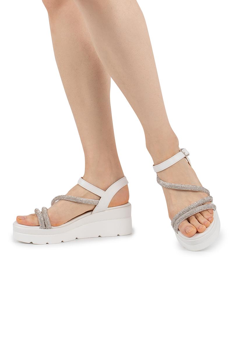 Seastar Fehér Műbőr Platform Talpú Bokapántos Szandál - PLATFORMOS ...
