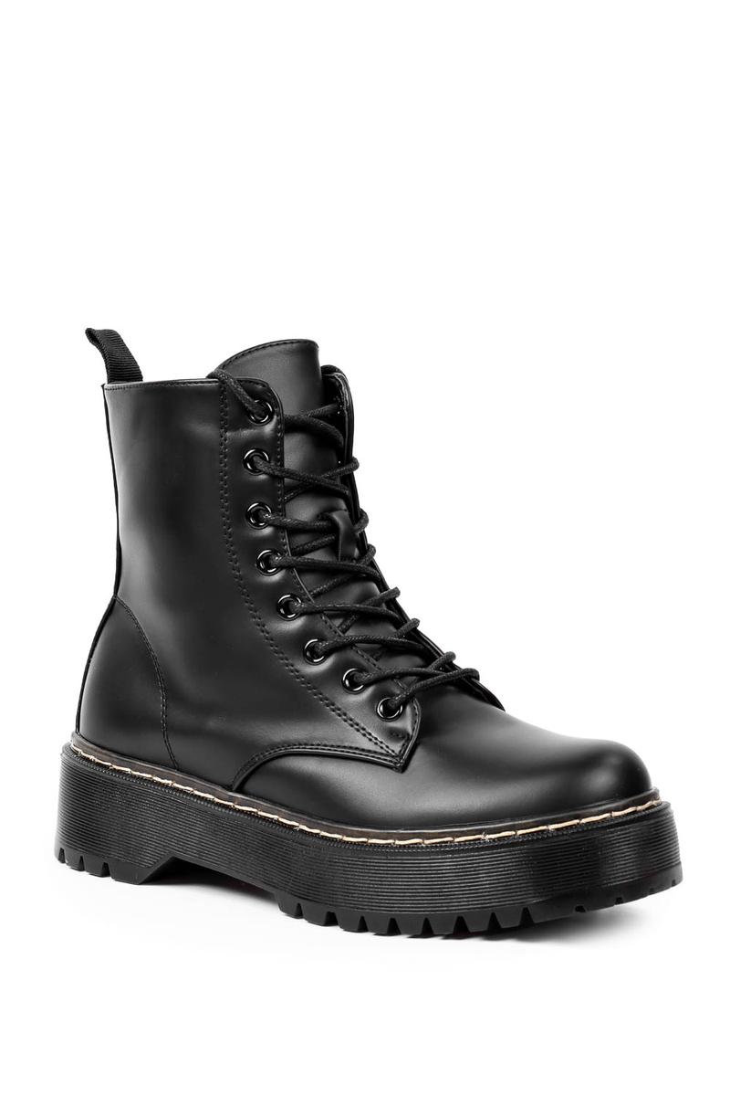 Yesmile Fekete Fűzős Női Bakancs - Bakancsok - Női cipő webáruház-női ...